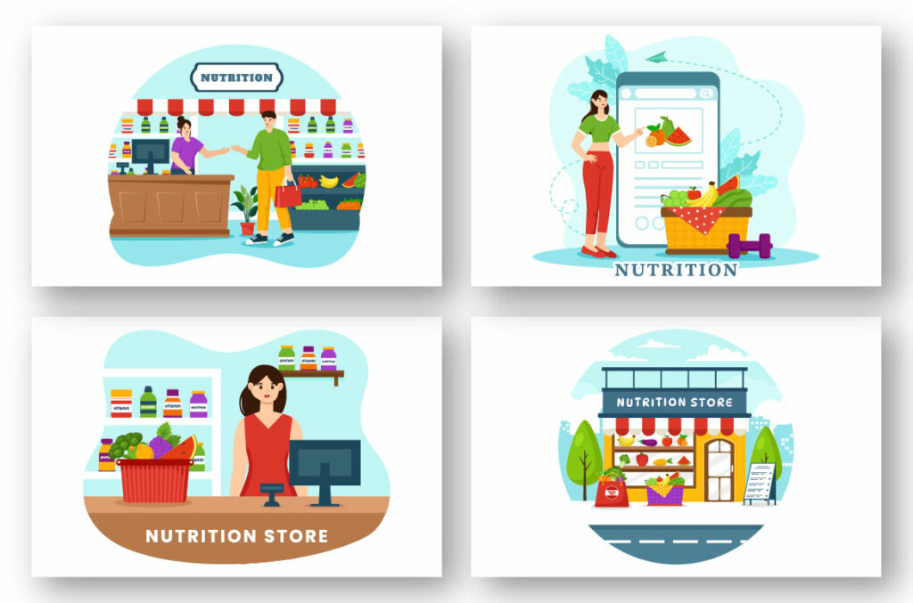 10 Nutrition Store Illustration - MasterBundles