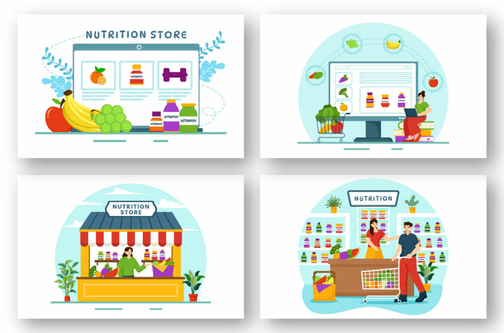 10 Nutrition Store Illustration - MasterBundles