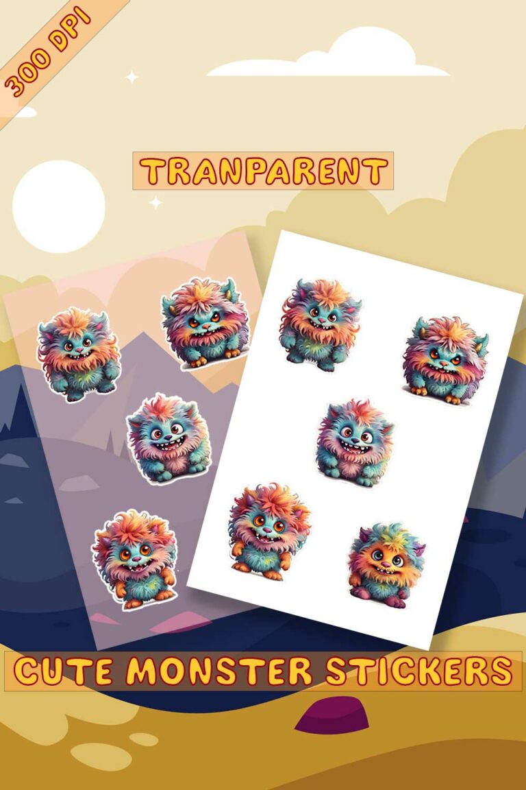 Funny Monsters Cute Stickers - MasterBundles