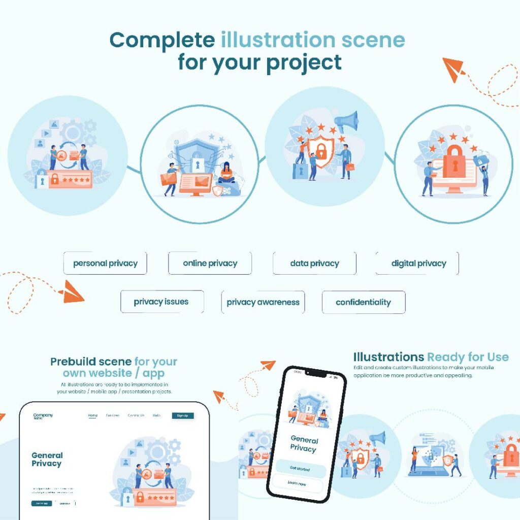 General Privacy Illustration Design - MasterBundles