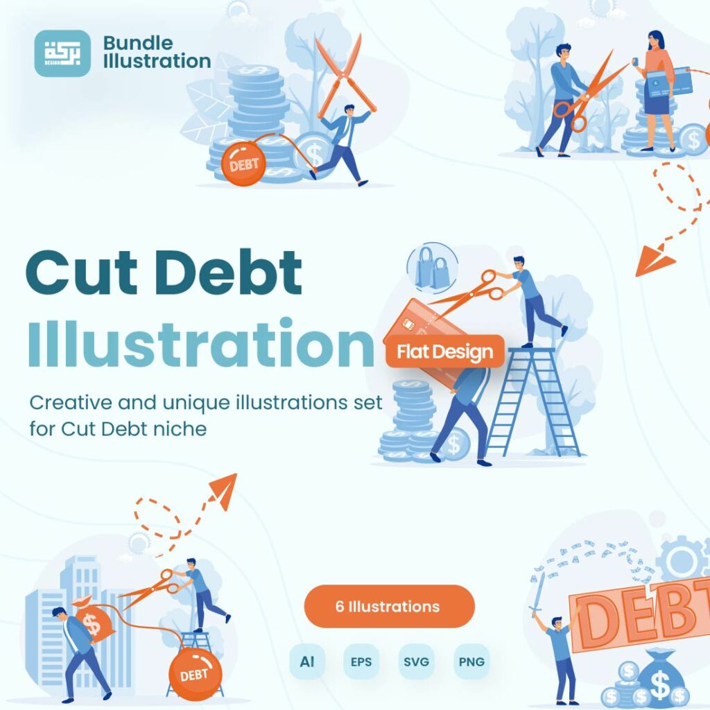 Illustration Design Cut Debt - MasterBundles