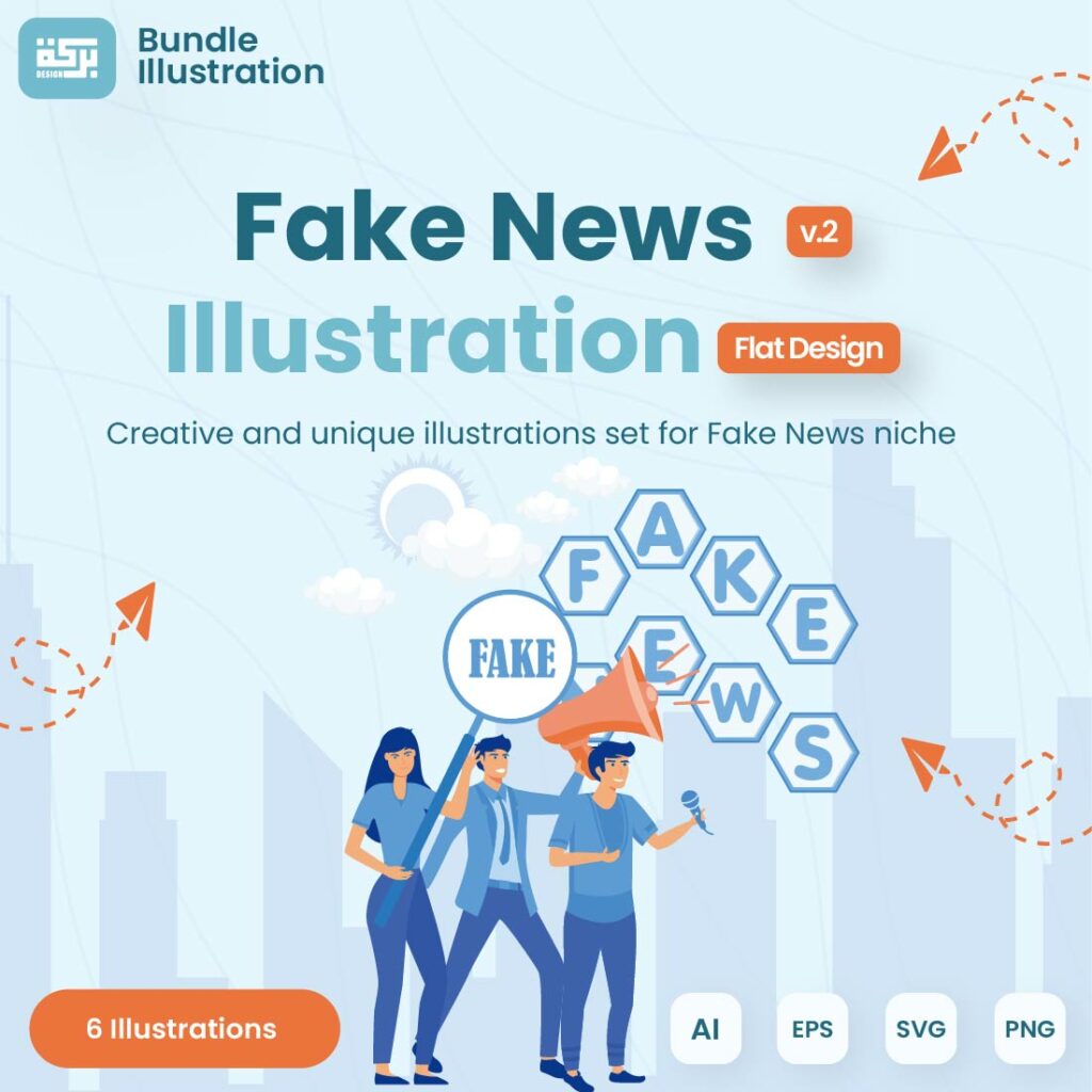 Fake News 2 Illustration Design - MasterBundles