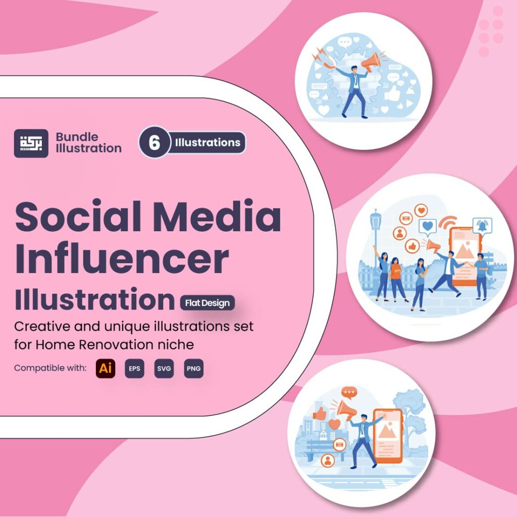 Illustration of Social Media Influencer - MasterBundles