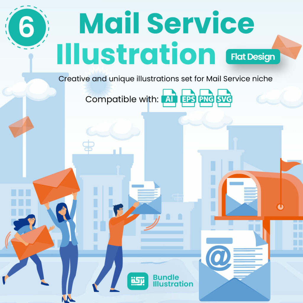 6 Illustrations Related to Mail Service - MasterBundles