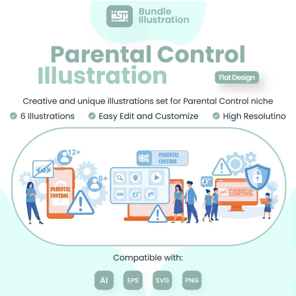 Design Illustration of Parental Control - MasterBundles