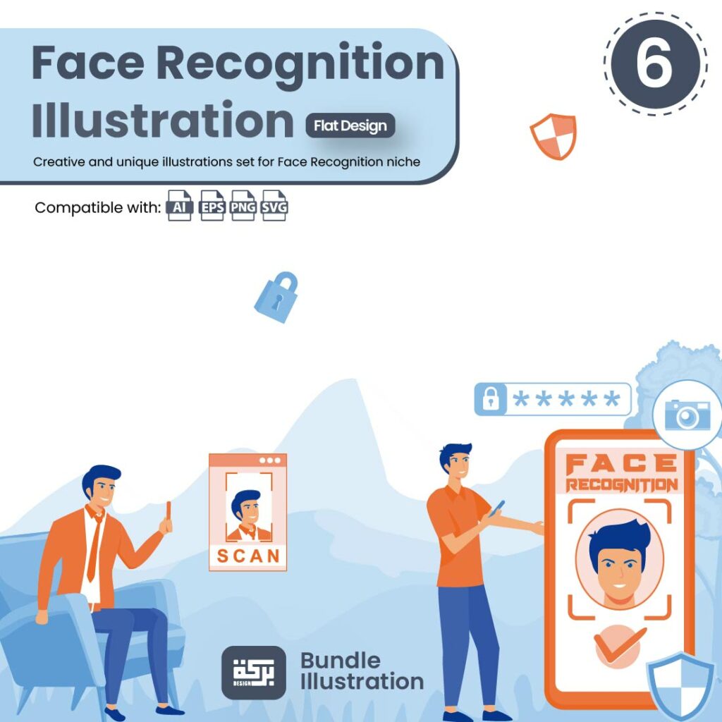 Illustration Design for the Use of Face Recognition - MasterBundles