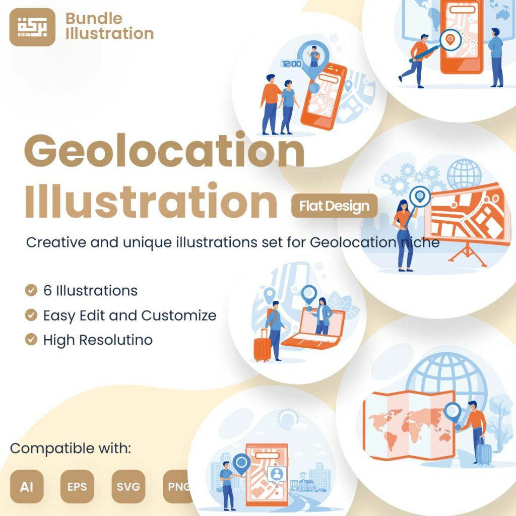Design Illustration of Geolocation - MasterBundles
