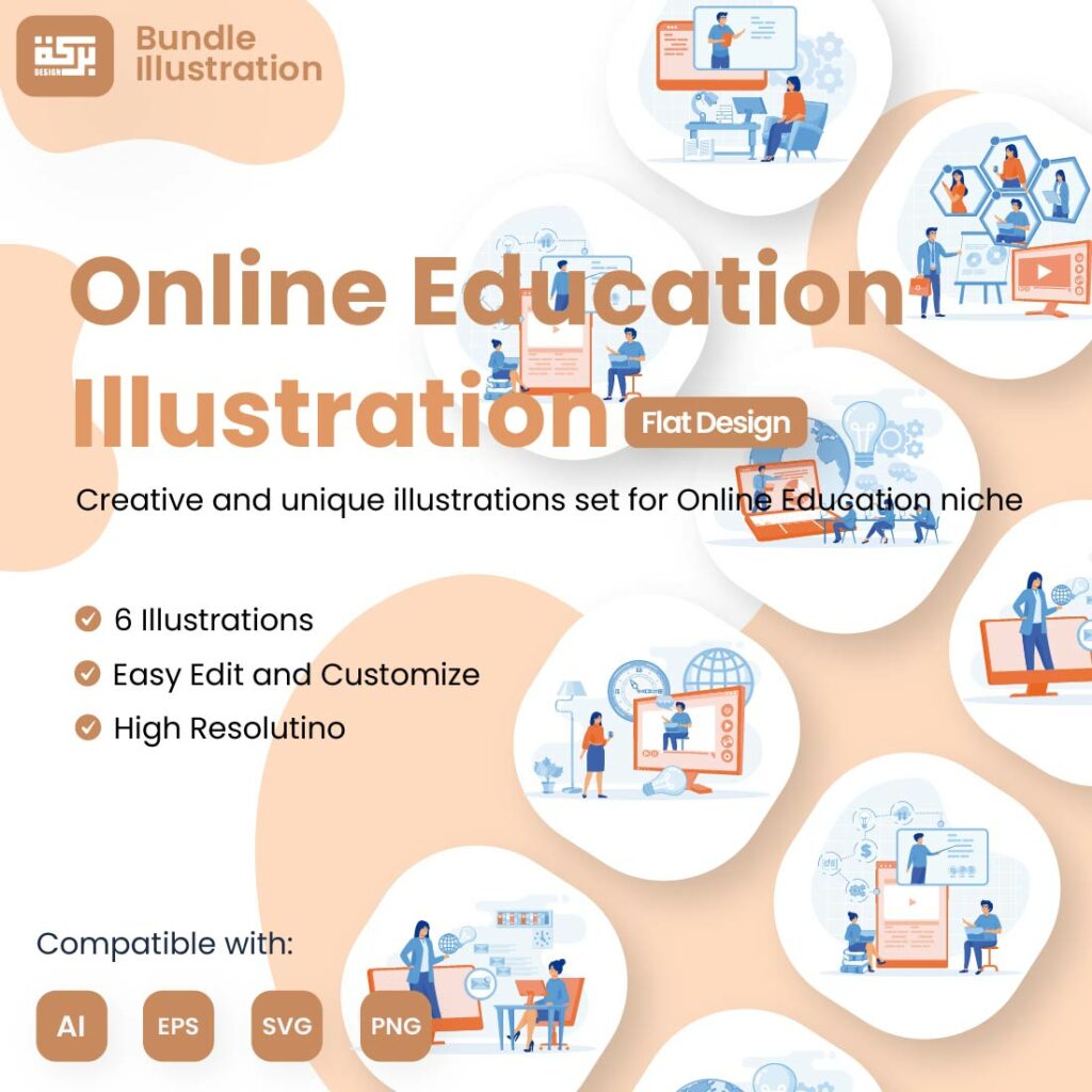 Online Education Illustration Design - MasterBundles