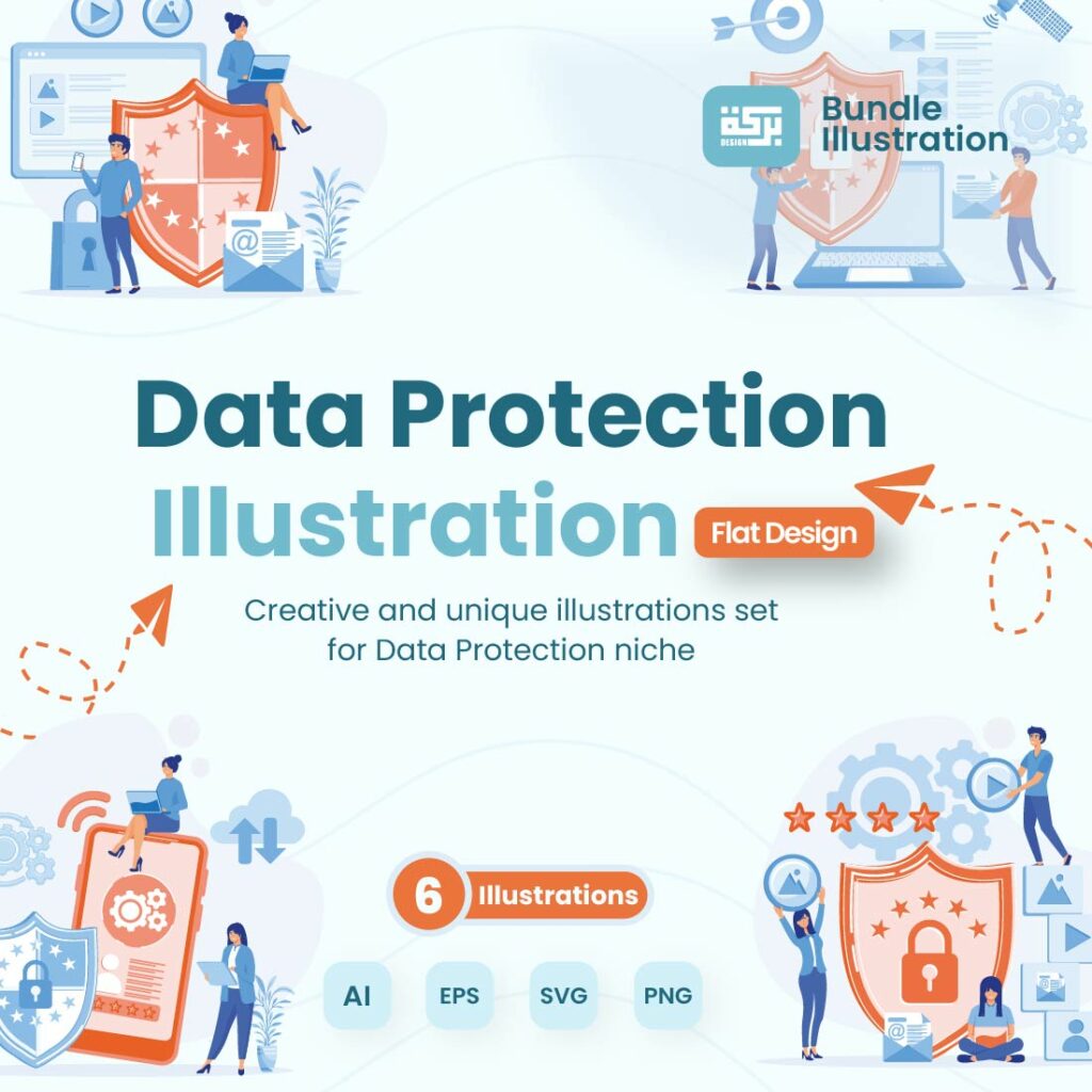 Data Protection Illustration Design - MasterBundles