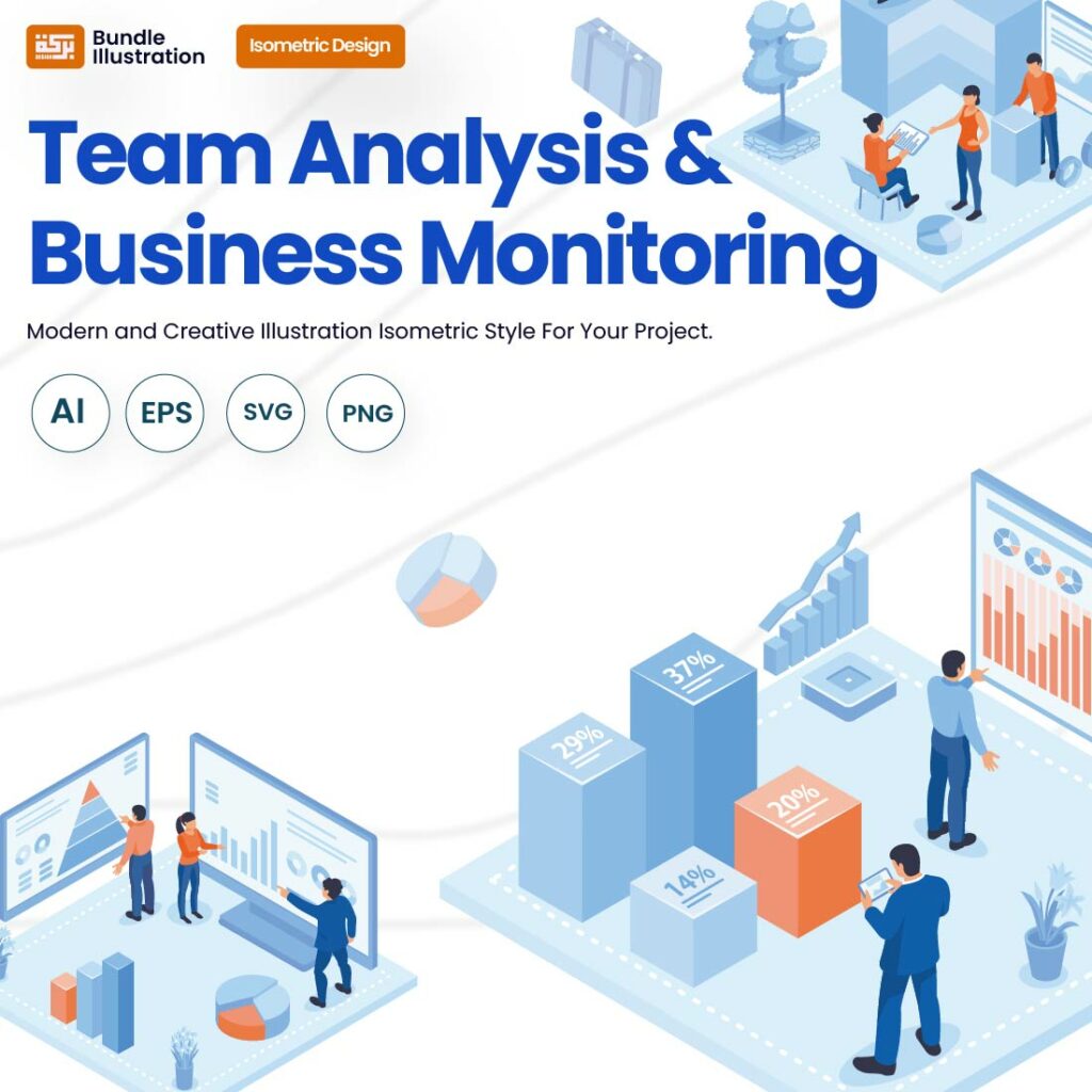 Team Analysis & Business Moniting Illustration Design - MasterBundles