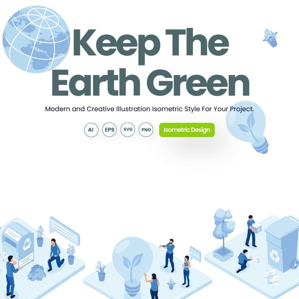 Keep The Earth Green Illustration Design - MasterBundles