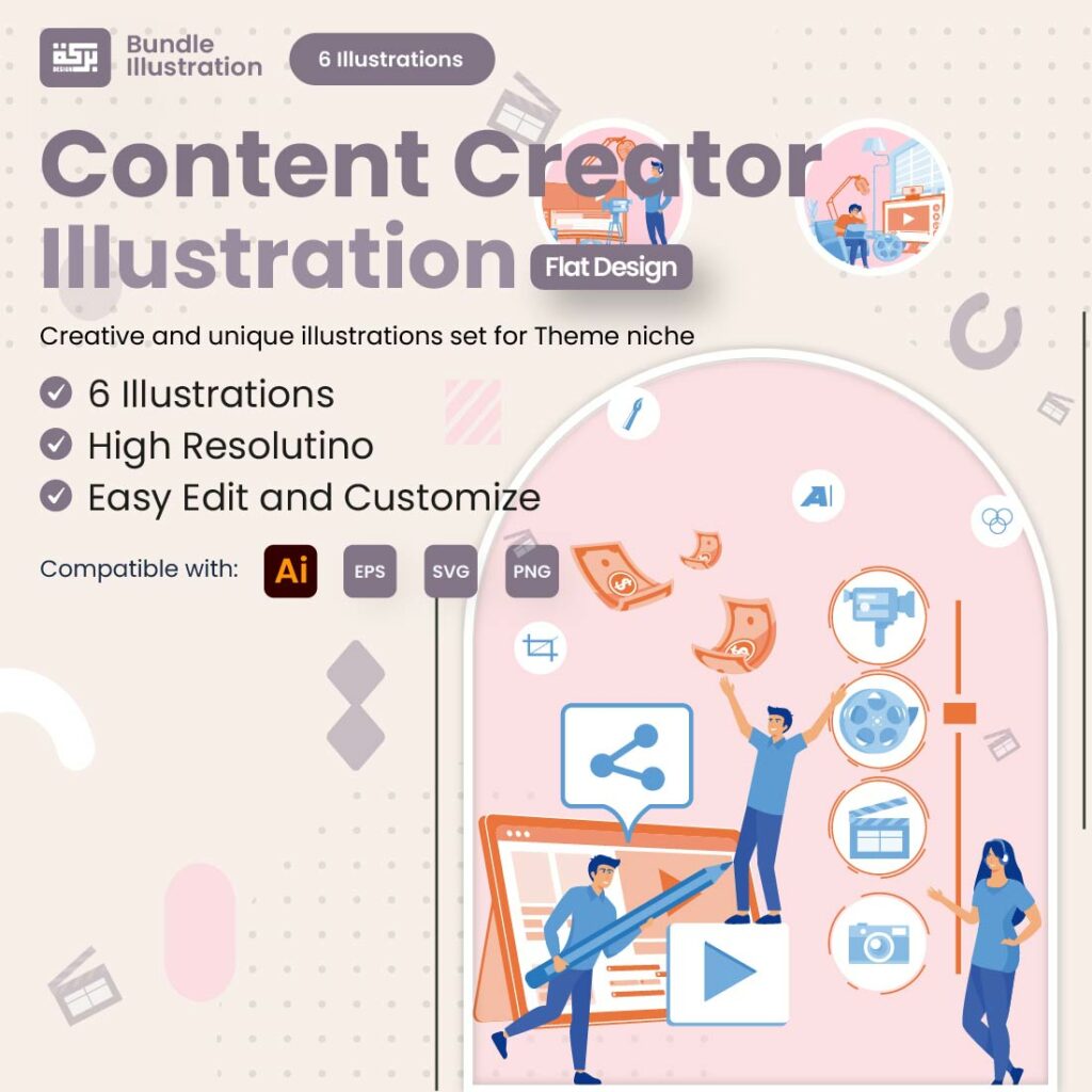 Illustration of Content Creator Concept - MasterBundles