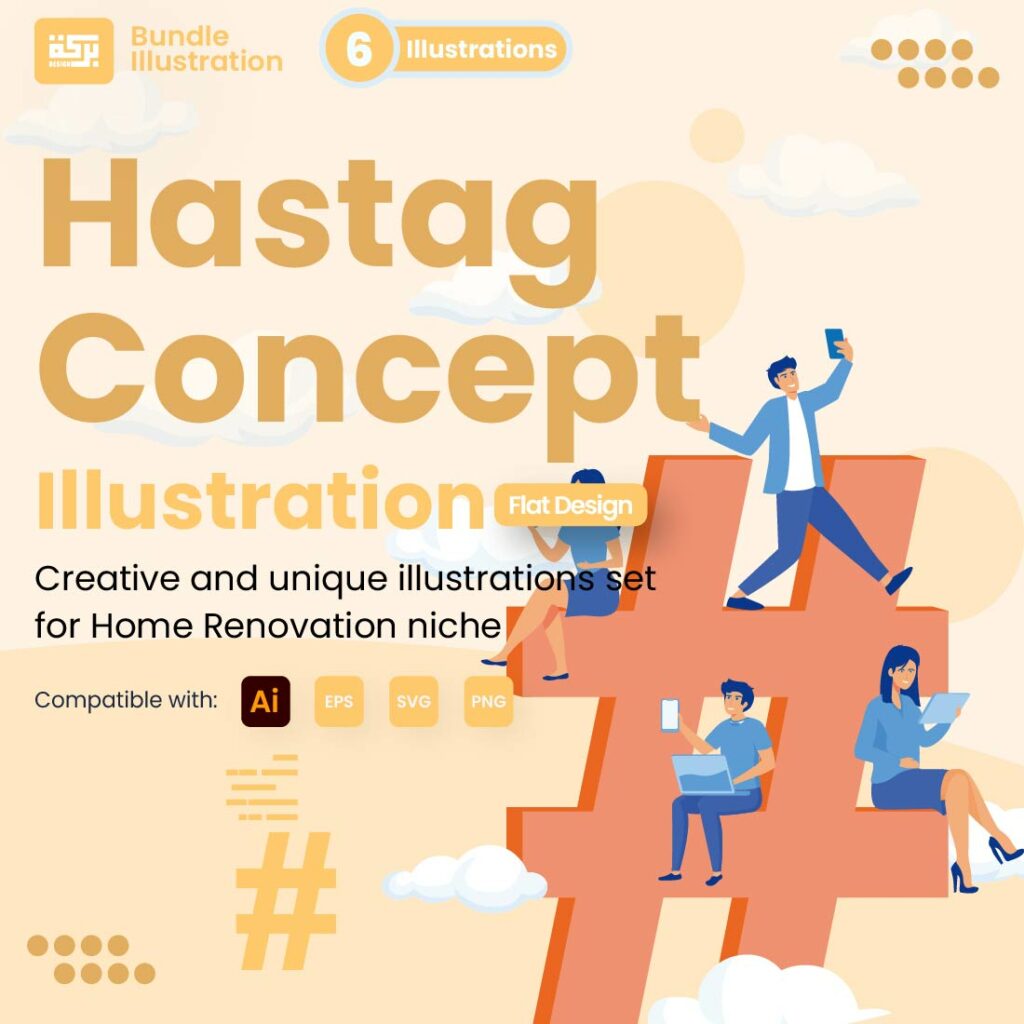 Illustration of Has tag Concept - MasterBundles