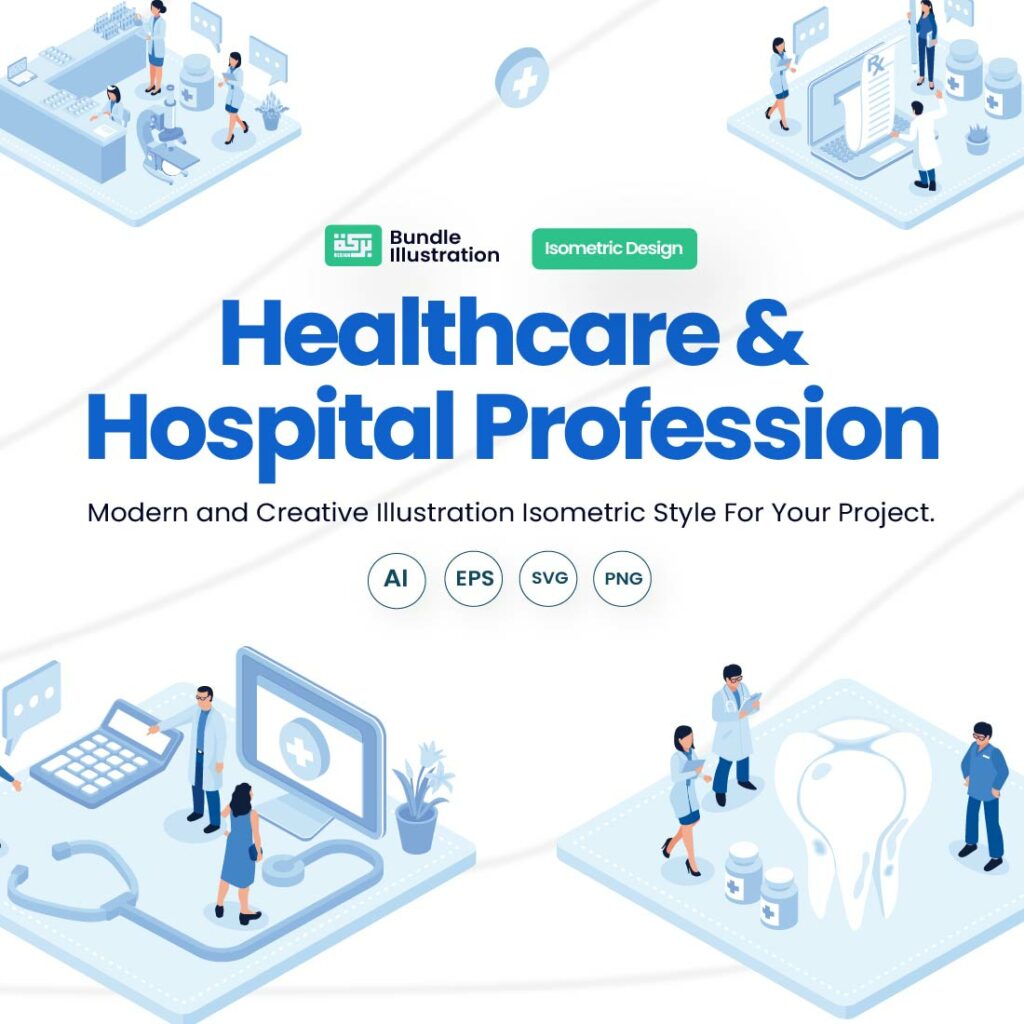 Healthcare & Hospital Profession Illustration Design - MasterBundles