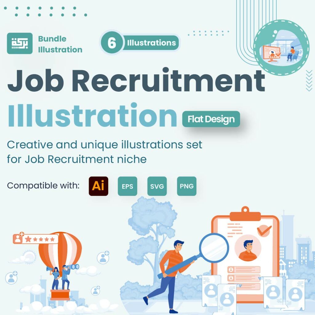 Illustration of Job Recruitment Process - MasterBundles