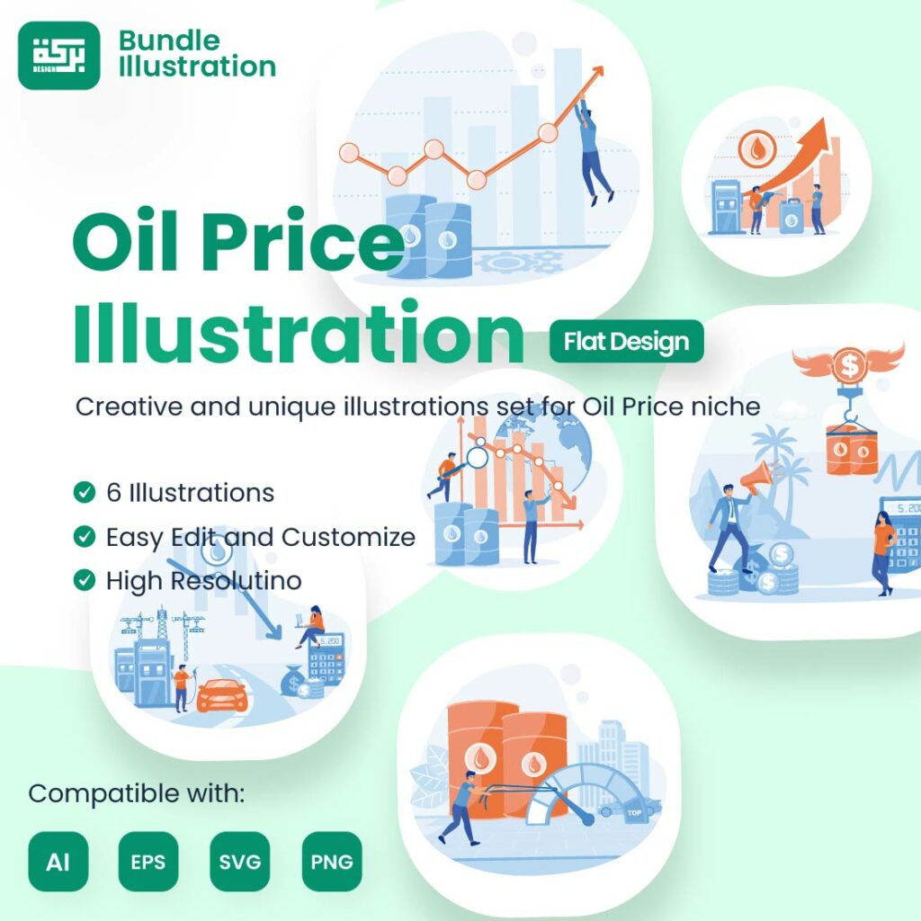 Design Illustration of Oil Price - MasterBundles