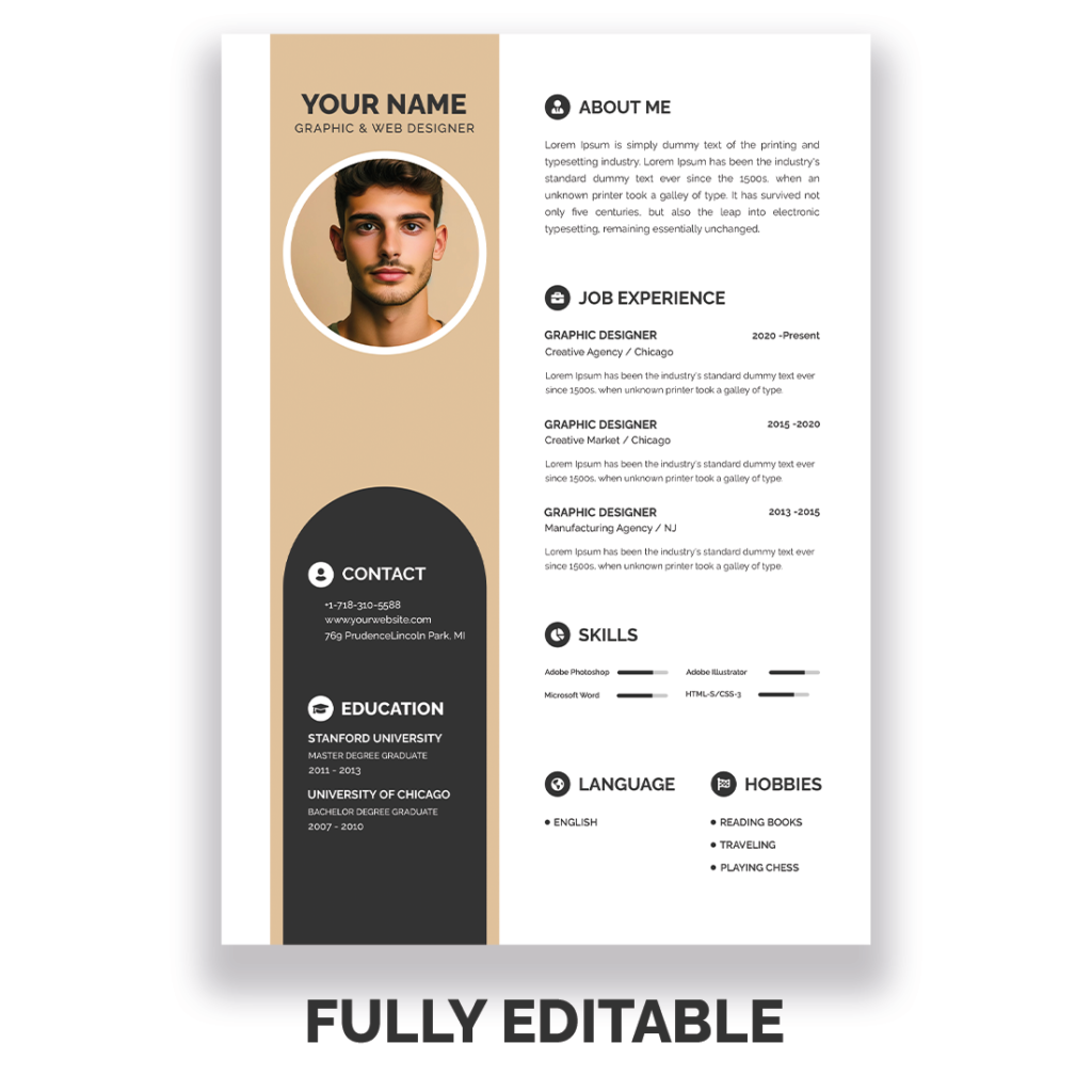 Creative Graphic Designer Resume/CV - MasterBundles