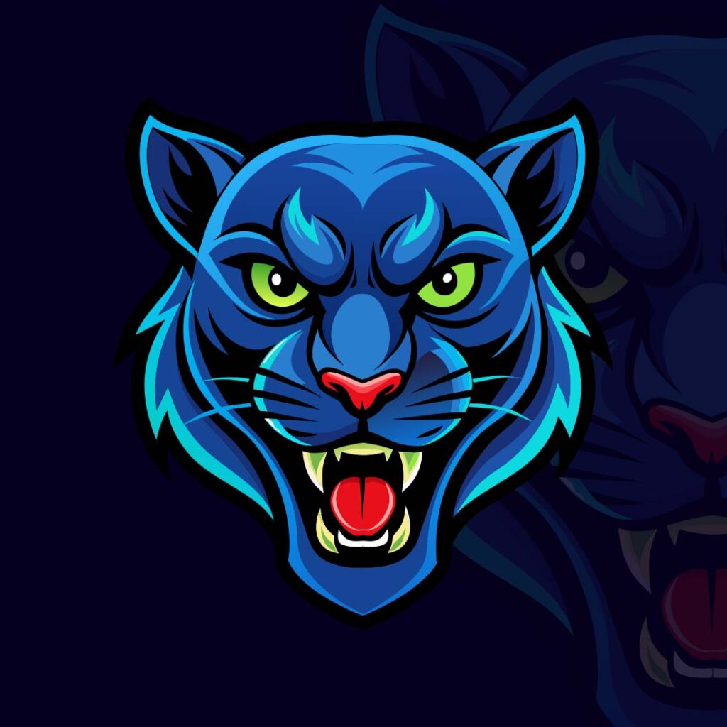 Blue Panther Mascot Logo Vector – MasterBundles