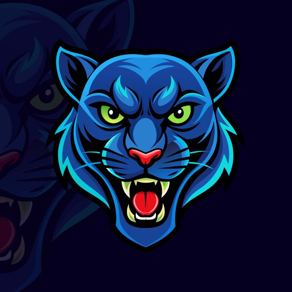 Blue Panther Mascot Logo Vector – MasterBundles