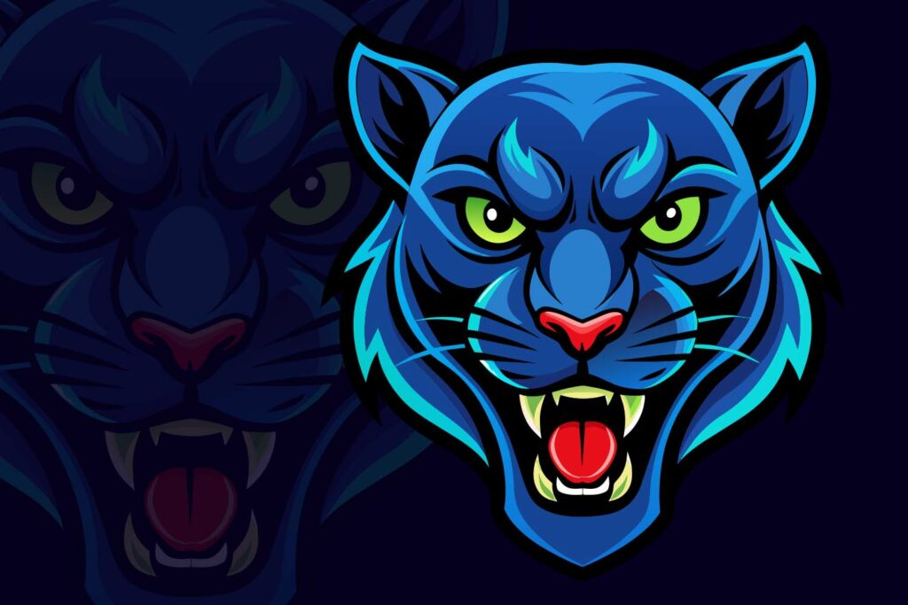 Blue Panther Mascot Logo Vector – MasterBundles