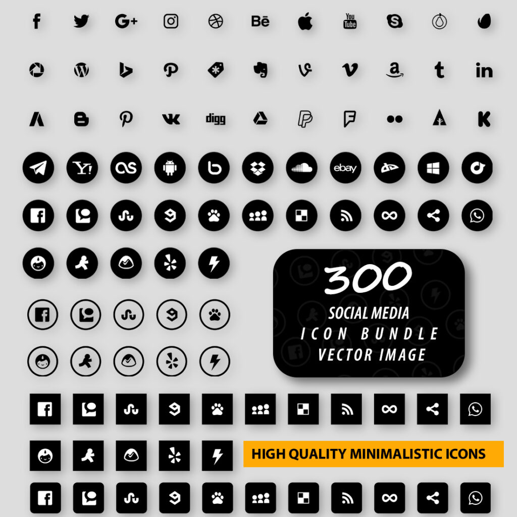 High quality minimalistic & Recolorable social media icons. - MasterBundles