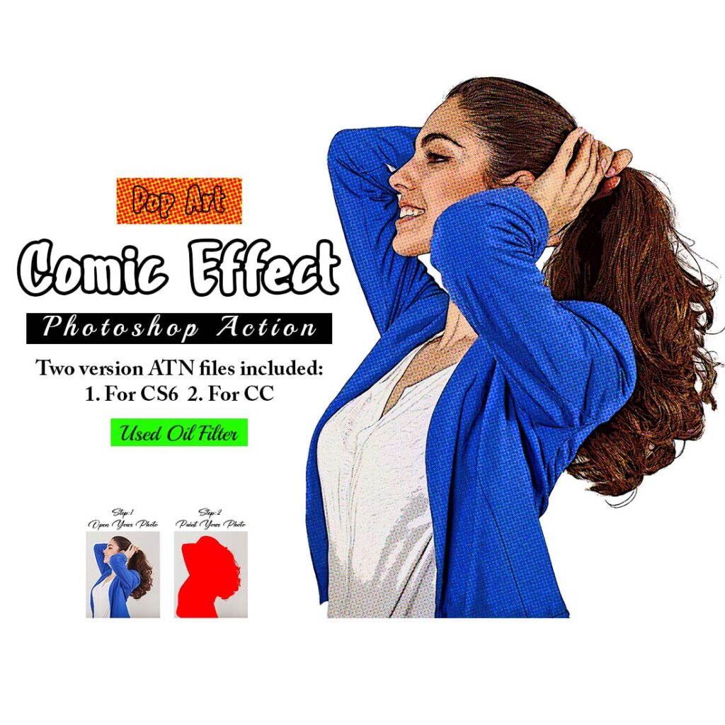 Pop Art Comic Effect Photoshop Action - MasterBundles