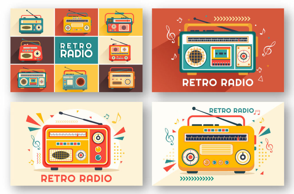 12 Retro Radio Illustration - MasterBundles