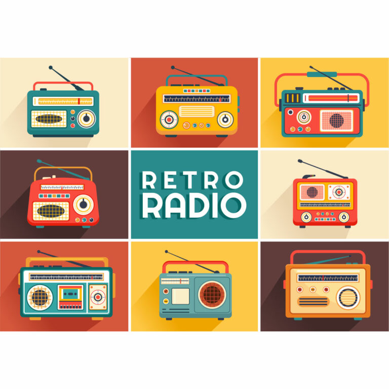 12 Retro Radio Illustration - MasterBundles