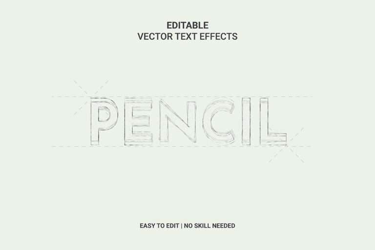 Editable Vector Sketch Text Effect - MasterBundles