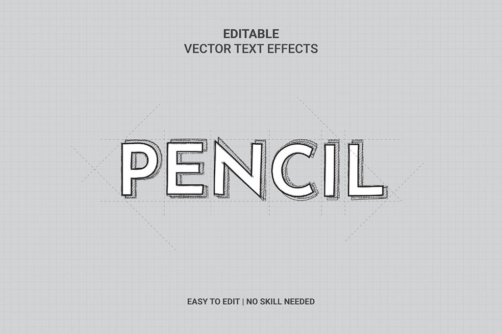 Editable Vector Sketch Text Effect - MasterBundles