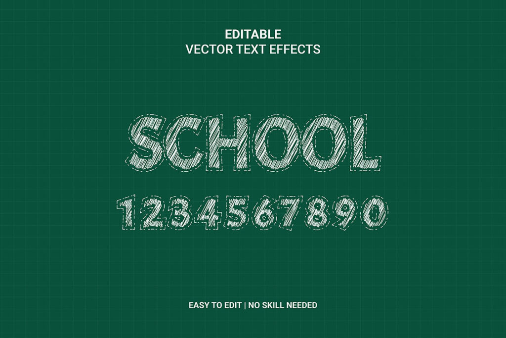 Editable Vector Sketch Text Effect - MasterBundles