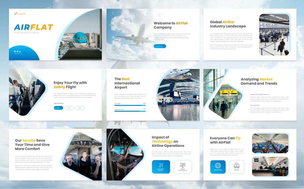 AirFlat - Airline Presentation PowerPoint Template - MasterBundles