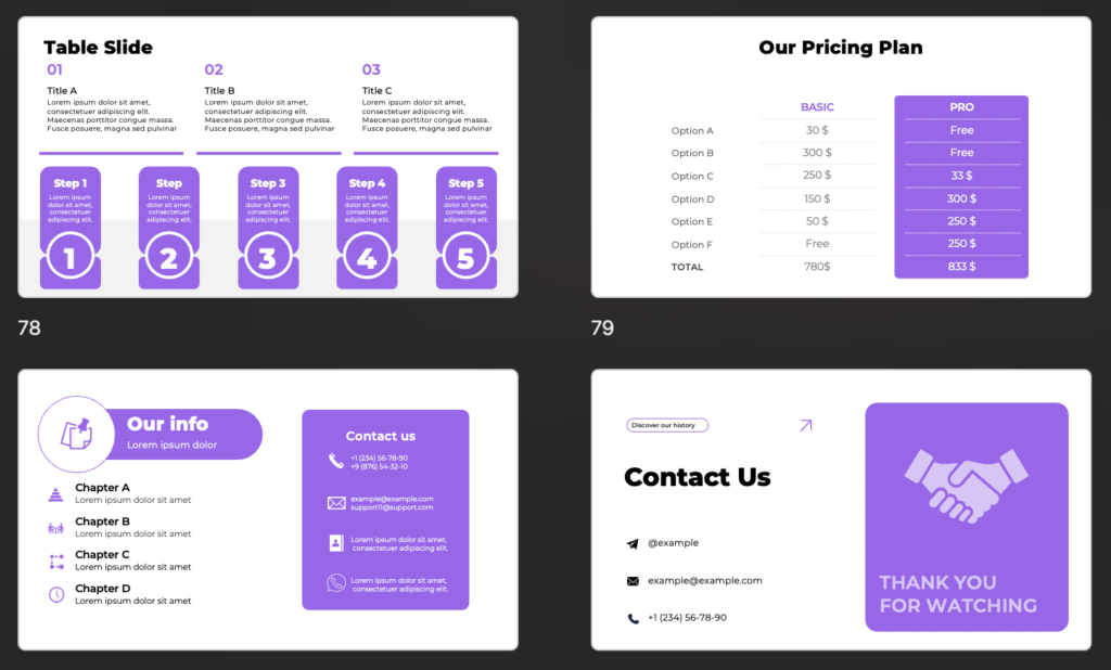Custom Table PowerPoint Template - MasterBundles