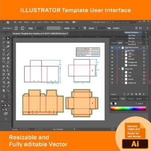Sliding box of mini size 8.5x6x3 inch Dieline Template-01 - MasterBundles