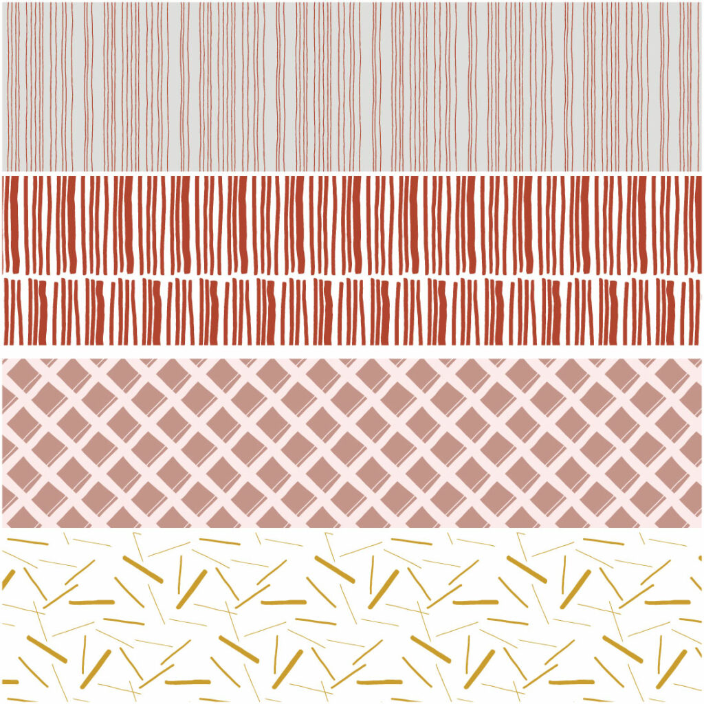 Sunset Lines Hand Drawn Patterns - MasterBundles