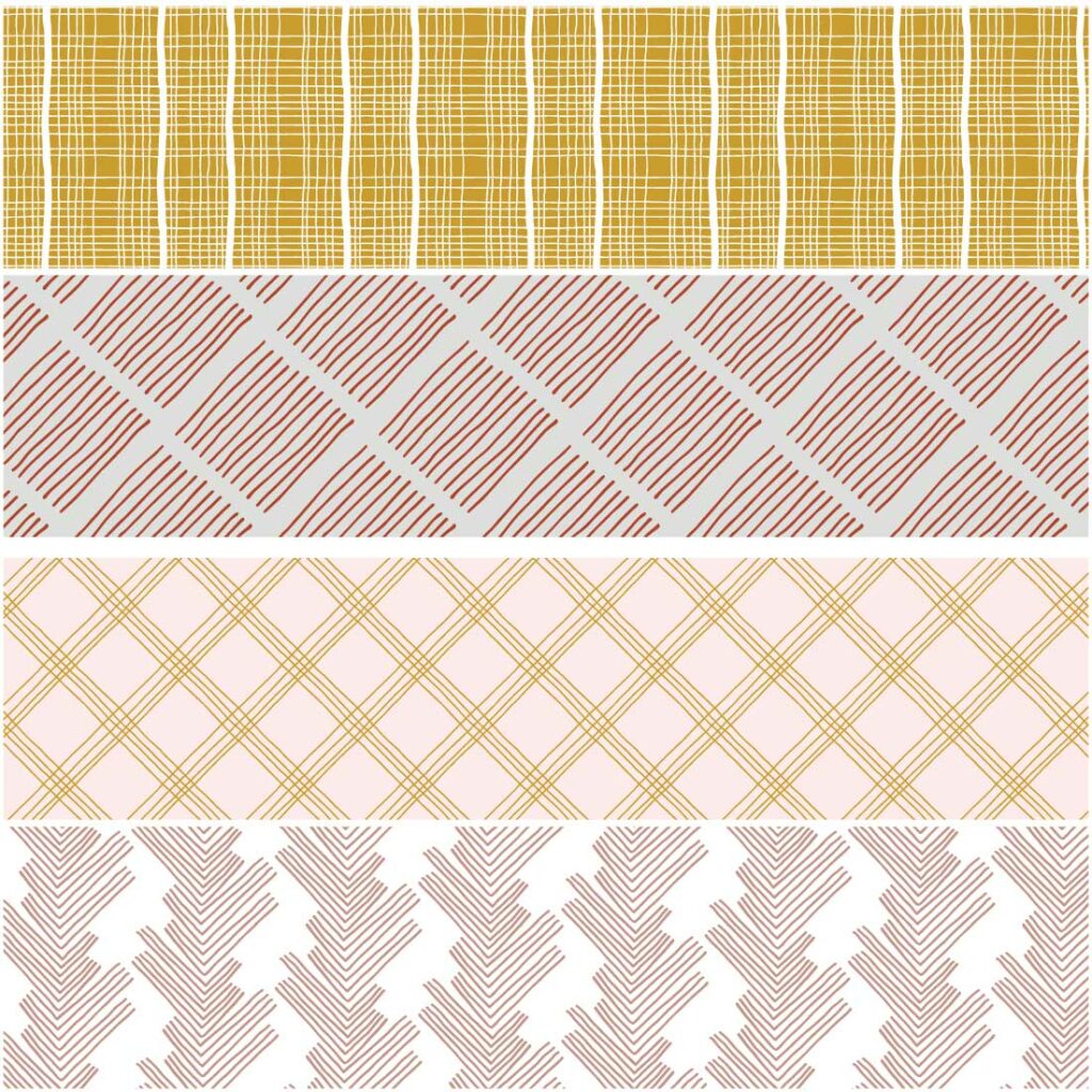 Sunset Lines Hand Drawn Patterns - MasterBundles