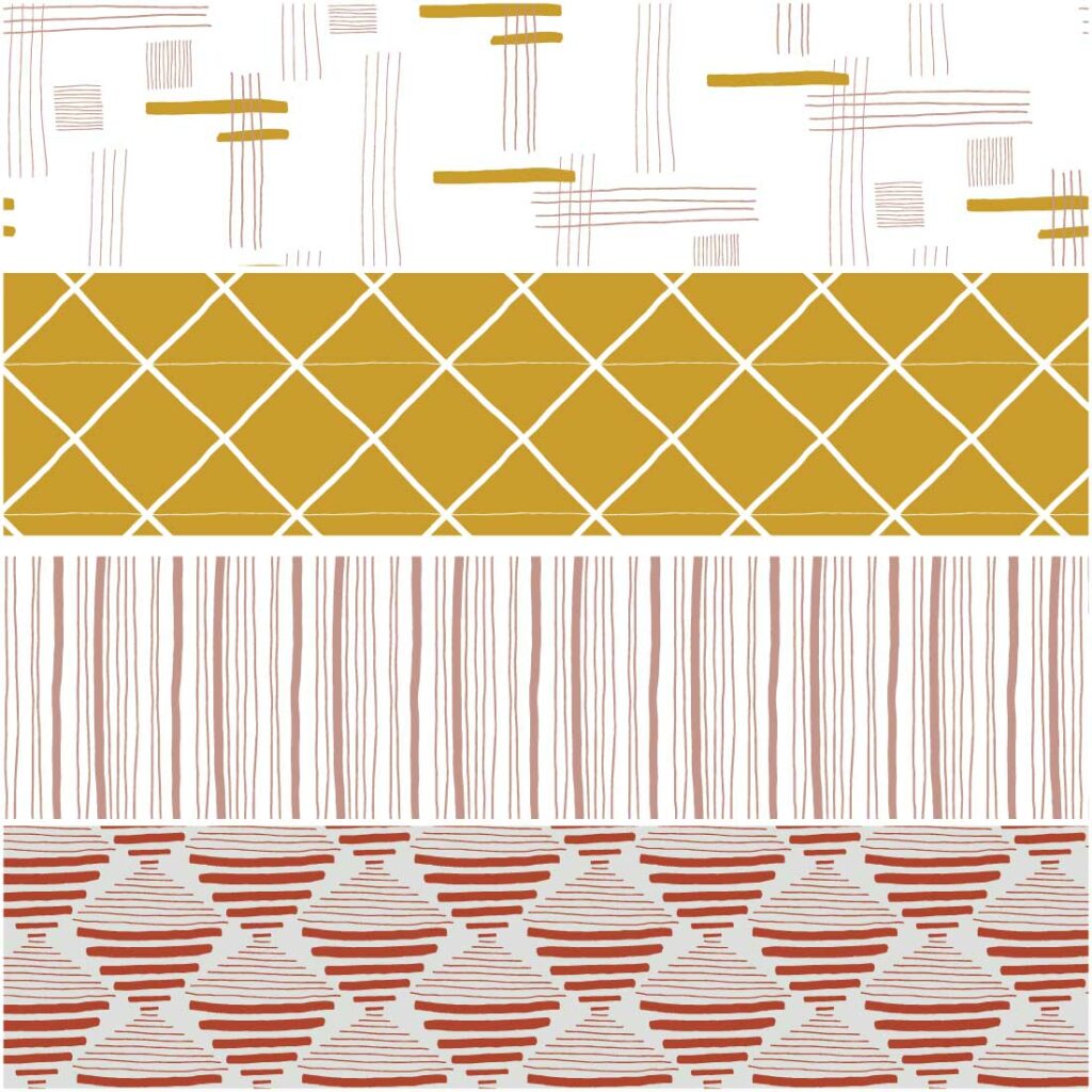 Sunset Lines Hand Drawn Patterns - MasterBundles
