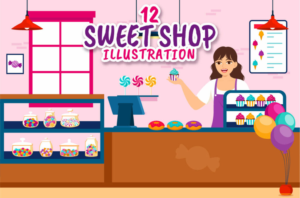 12 Sweet Shop Illustration - MasterBundles