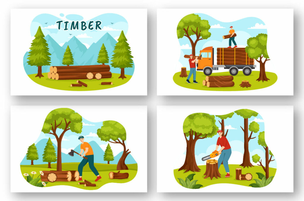 12 Timber Illustration - MasterBundles
