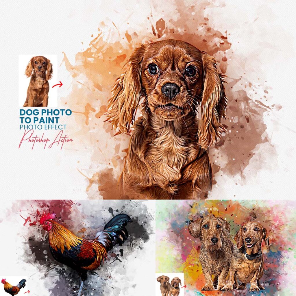 Dog Photo to Paint Photoshop Action - MasterBundles