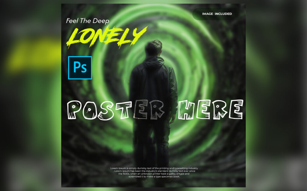 Pain Of Loneliness Poster Design - MasterBundles