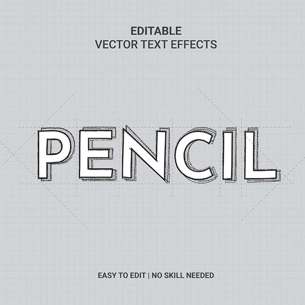 Editable Vector Sketch Text Effect - MasterBundles
