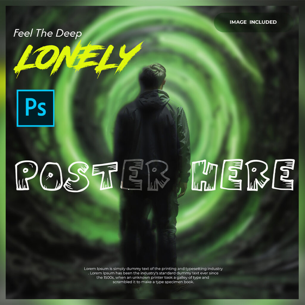 Pain Of Loneliness Poster Design - MasterBundles
