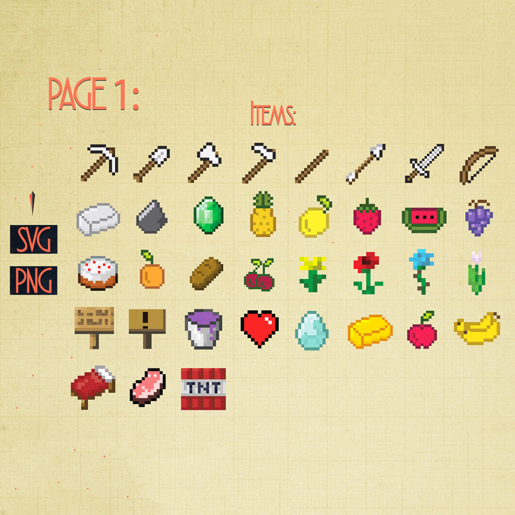 Ultimate Mine craft Bundle SVG, Game svg, Video game vector file ...