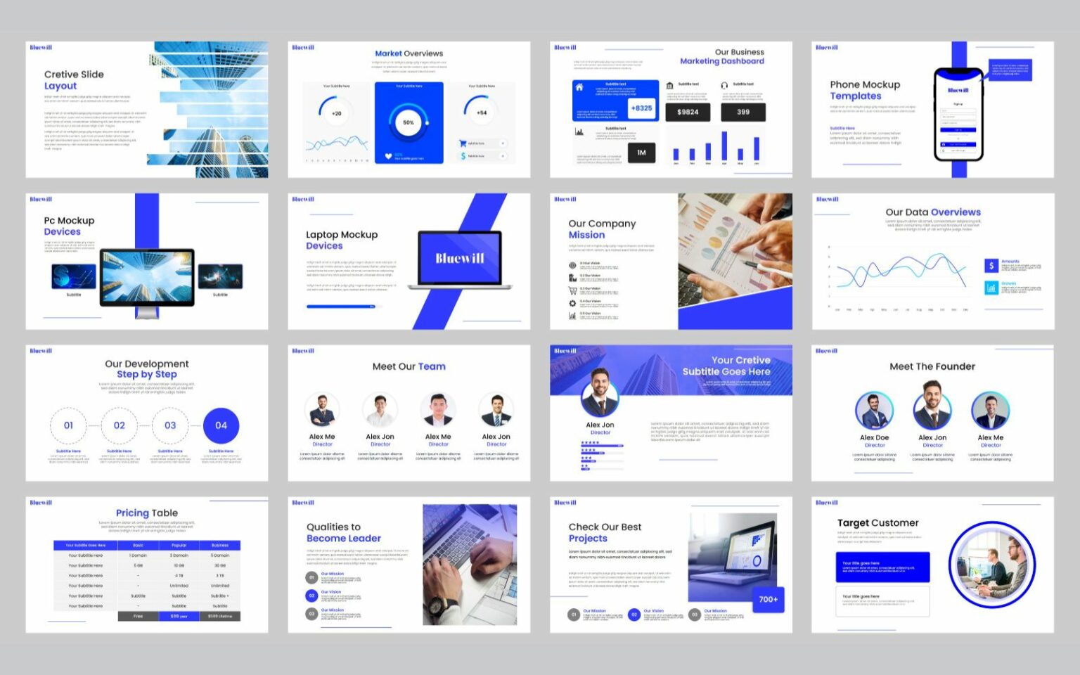 Bluewill- Business Pack PowerPoint templates, Powerful feature design ...