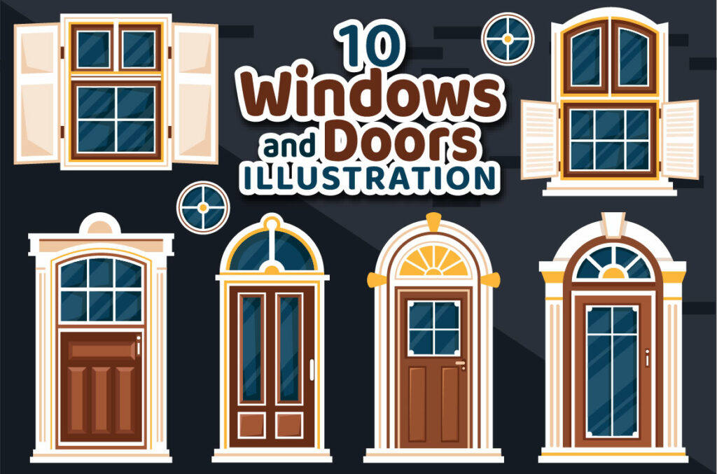 10 Doors and Windows illustration - MasterBundles