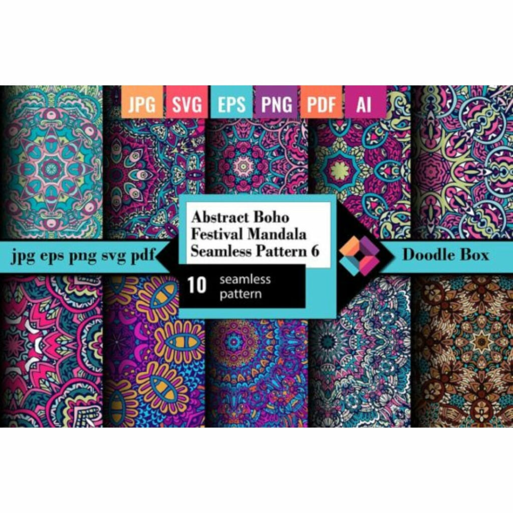 Abstract Boho Festive Mandala Seamless 6 - MasterBundles