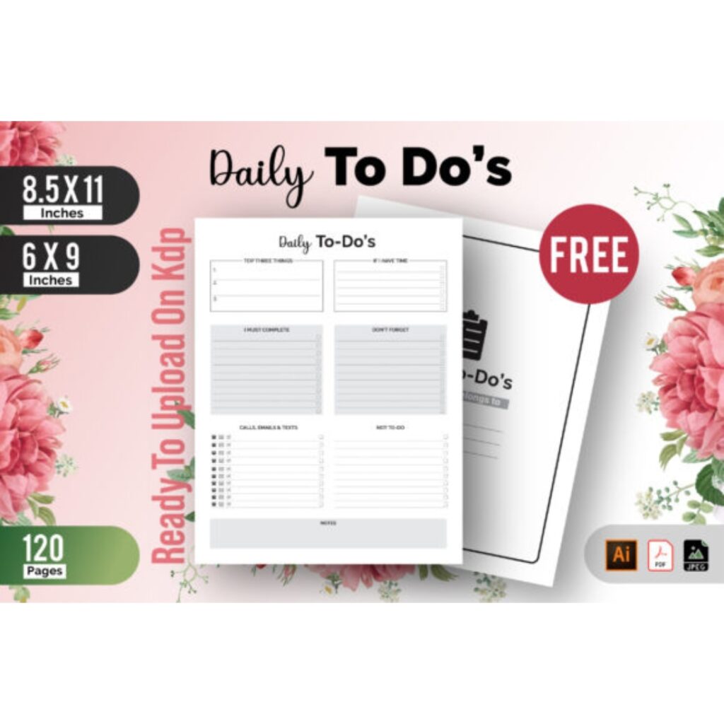 Kdp Interior Daily to Do List Planner – MasterBundles