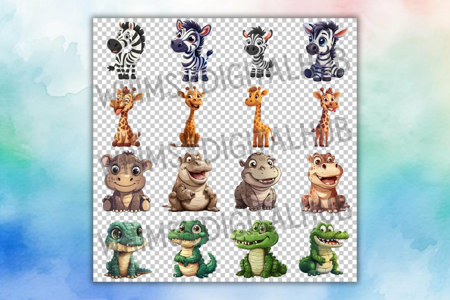 Safari Animal Clipart Bundle Safari Animal Png - MasterBundles