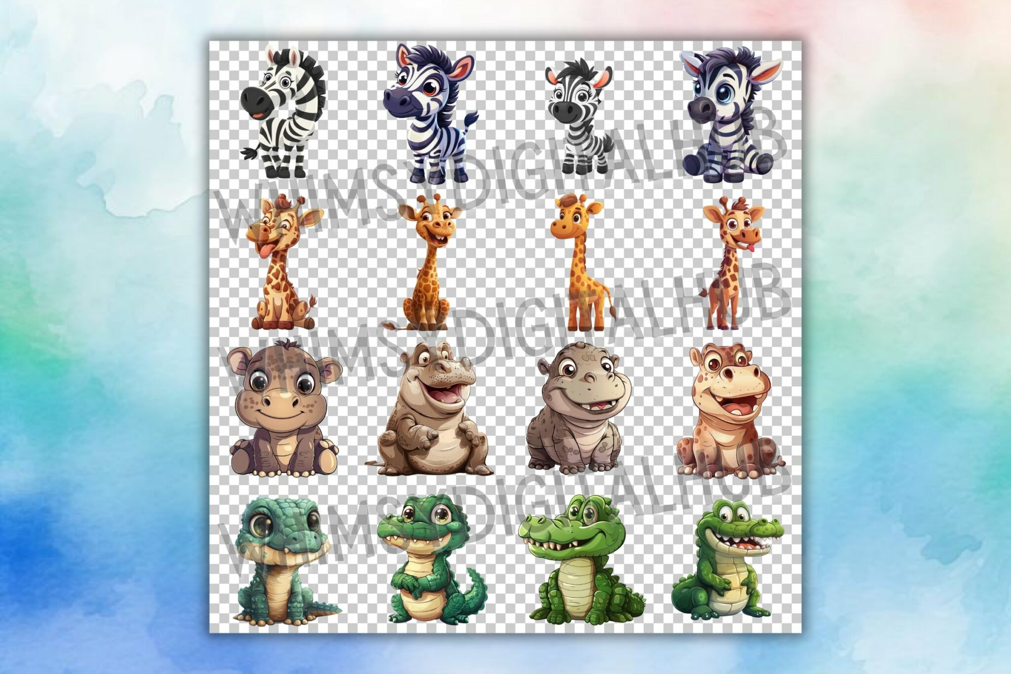 Safari Animal Clipart Bundle Safari Animal Png - MasterBundles